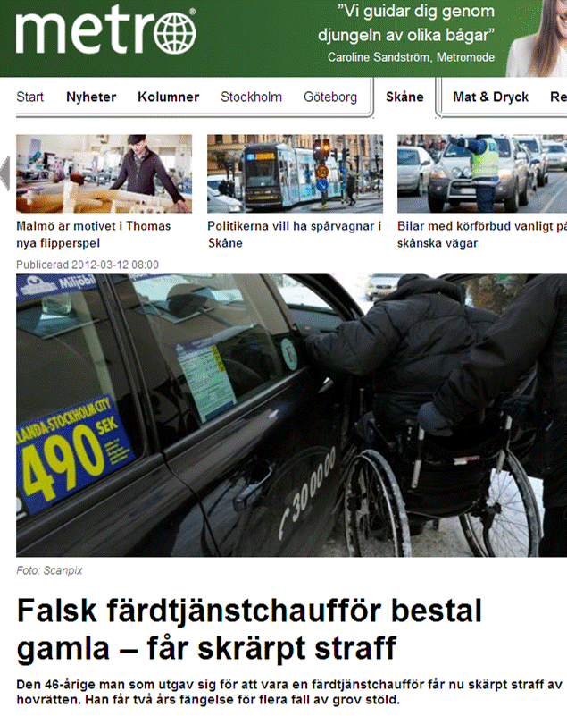 Falsk färdtjänstchaufför bestal gamla – får skärpt straff – Petterssons ...