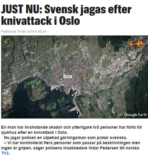 Svensk jagas efter knivattack i Oslo ljuger Expressen – Petterssons gör ...