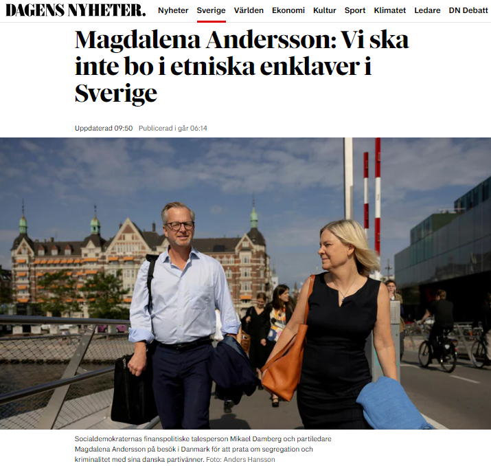 Magdalena Andersson: Vi ska inte bo i etniska enklaver i Sverige ...