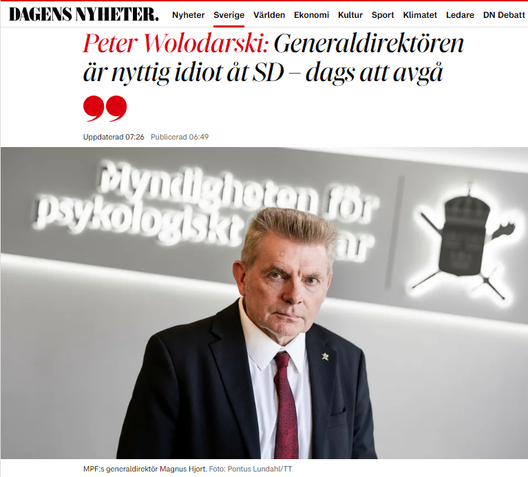 GD:n är nyttig idiot åt SD – han måste gå – Petterssons gör Sverige lagom!