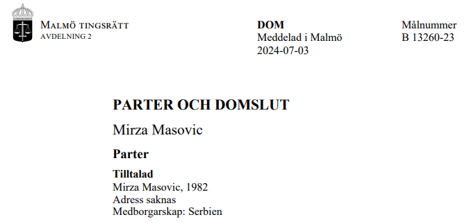 Mirza Masovic döms till 6,5 år för narkotikasmuggling – Petterssons gör ...
