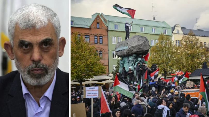 Hamasledaren Sinwar hyllas i svenska demonstrationer – Petterssons gör ...