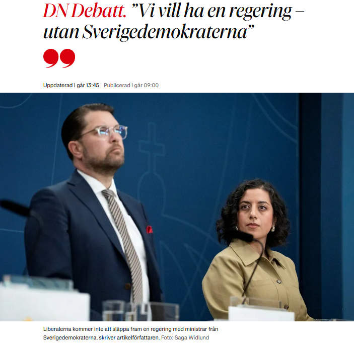 Simona Mohamsson (L) säger nej till SD i regering – Petterssons gör ...
